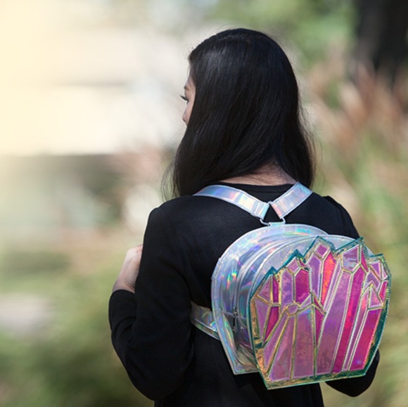 Thinkgeek | Bags | Quartzy Holographic Backpack | Poshmark